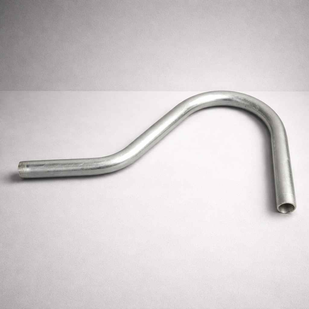 20mm Galvanised Swan Neck Conduit Arm - Threaded Steel – Vintage-Electrical