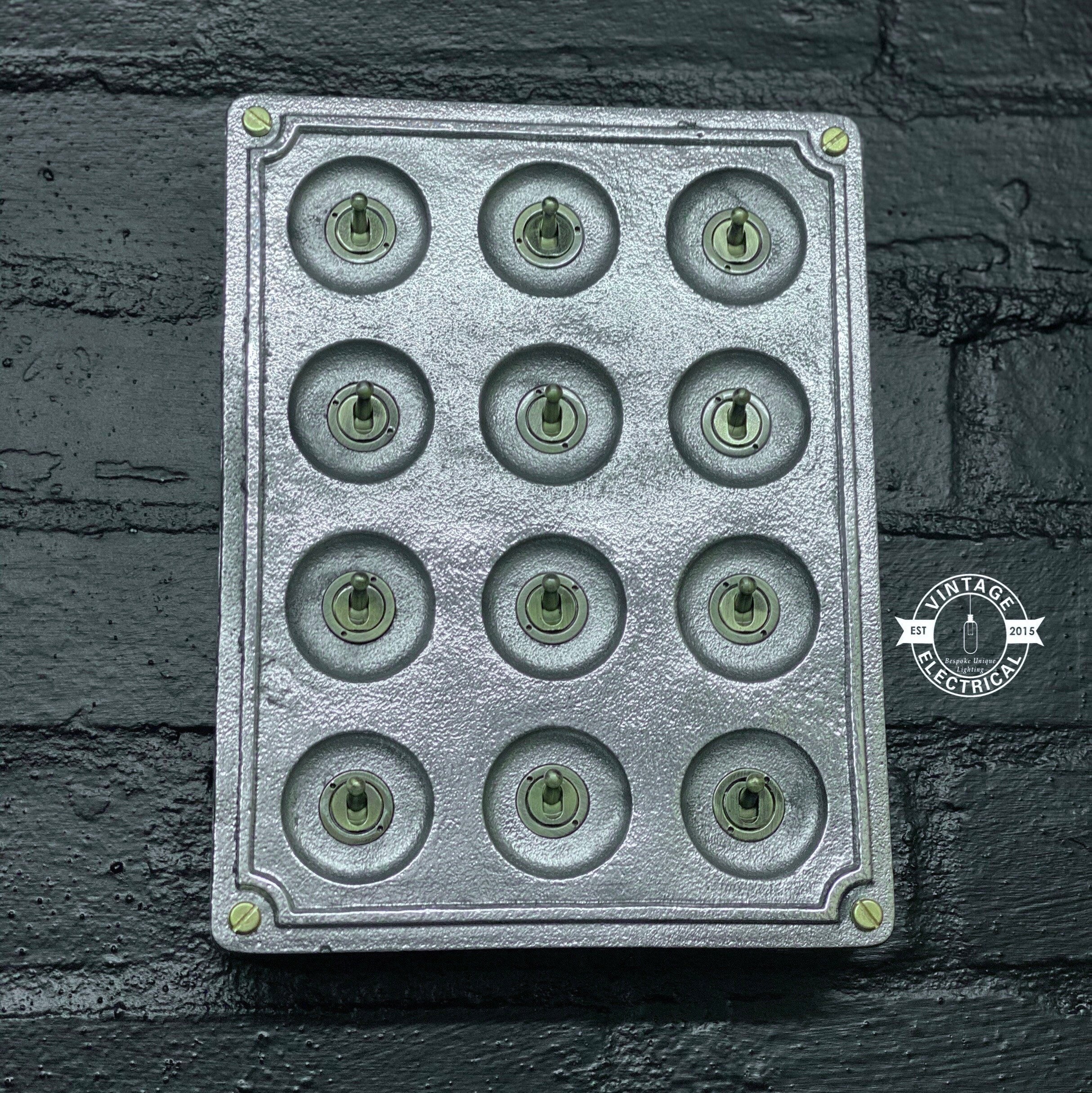 12 Gang 2 Way Solid Cast Metal Surface Mounting Conduit Light Switch I ...