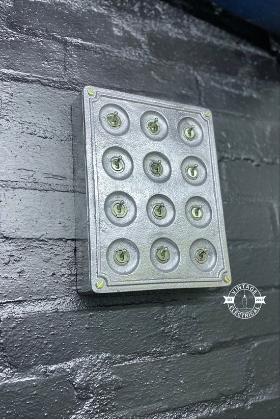 12 Gang 2 Way Solid Cast Metal Surface Mounting Conduit Light Switch I ...