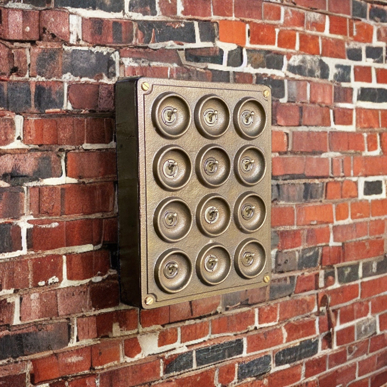 12 Gang 2 Way Bronze Solid Cast Metal Surface Mounting Conduit Light S ...