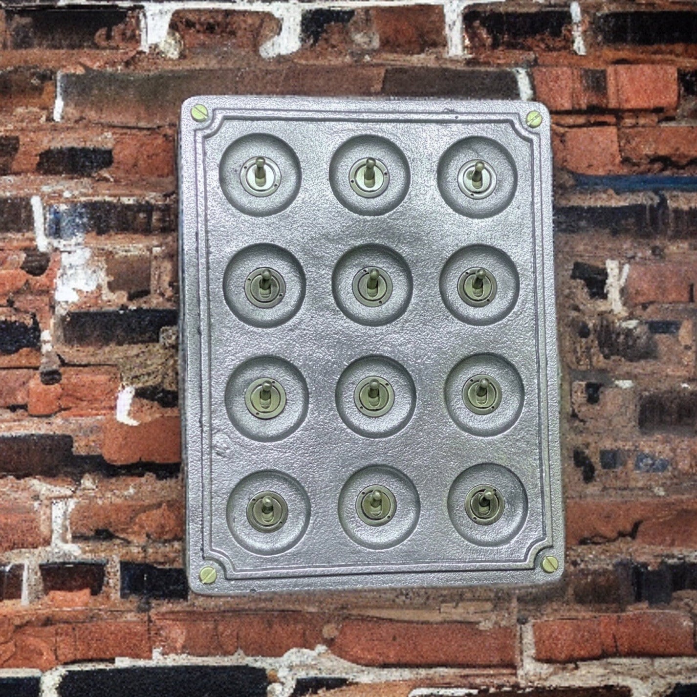 12 Gang 2 Way Solid Cast Metal Surface Mounting Conduit Light Switch I ...