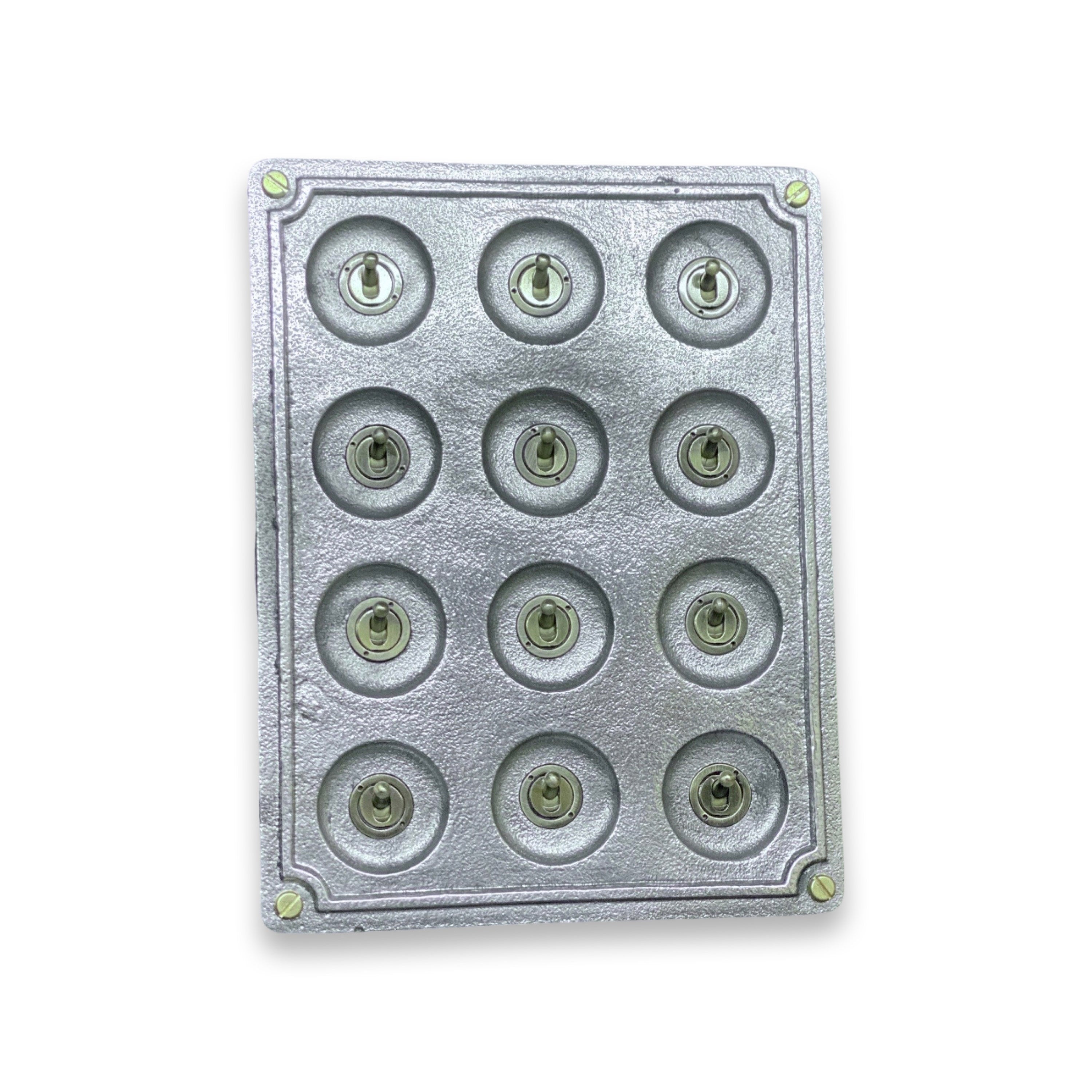 12 Gang 2 Way Solid Cast Metal Surface Mounting Conduit Light Switch I ...