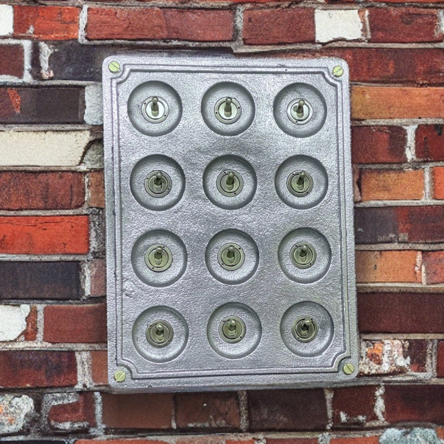 12 Gang 2 Way Solid Cast Metal Surface Mounting Conduit Light Switch I ...