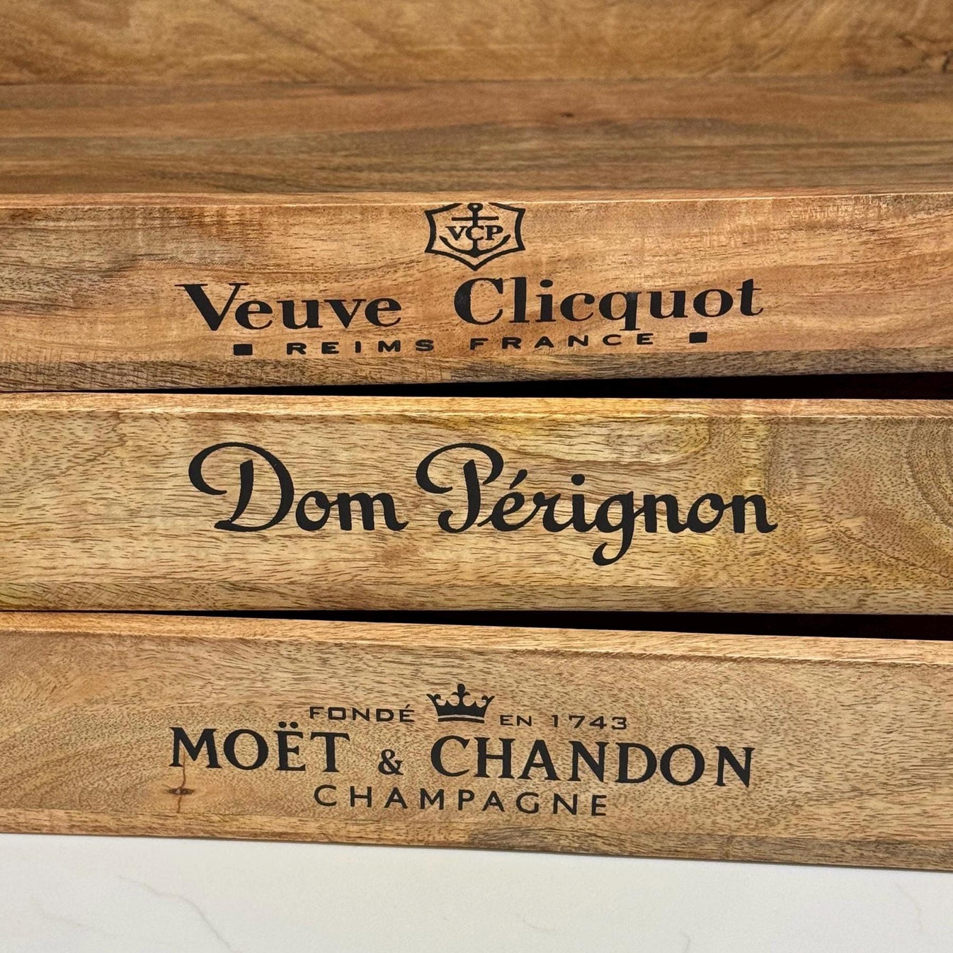 Moët & Chandon Wooden Serving Trays Champagne Butlers Crates Storage B ...