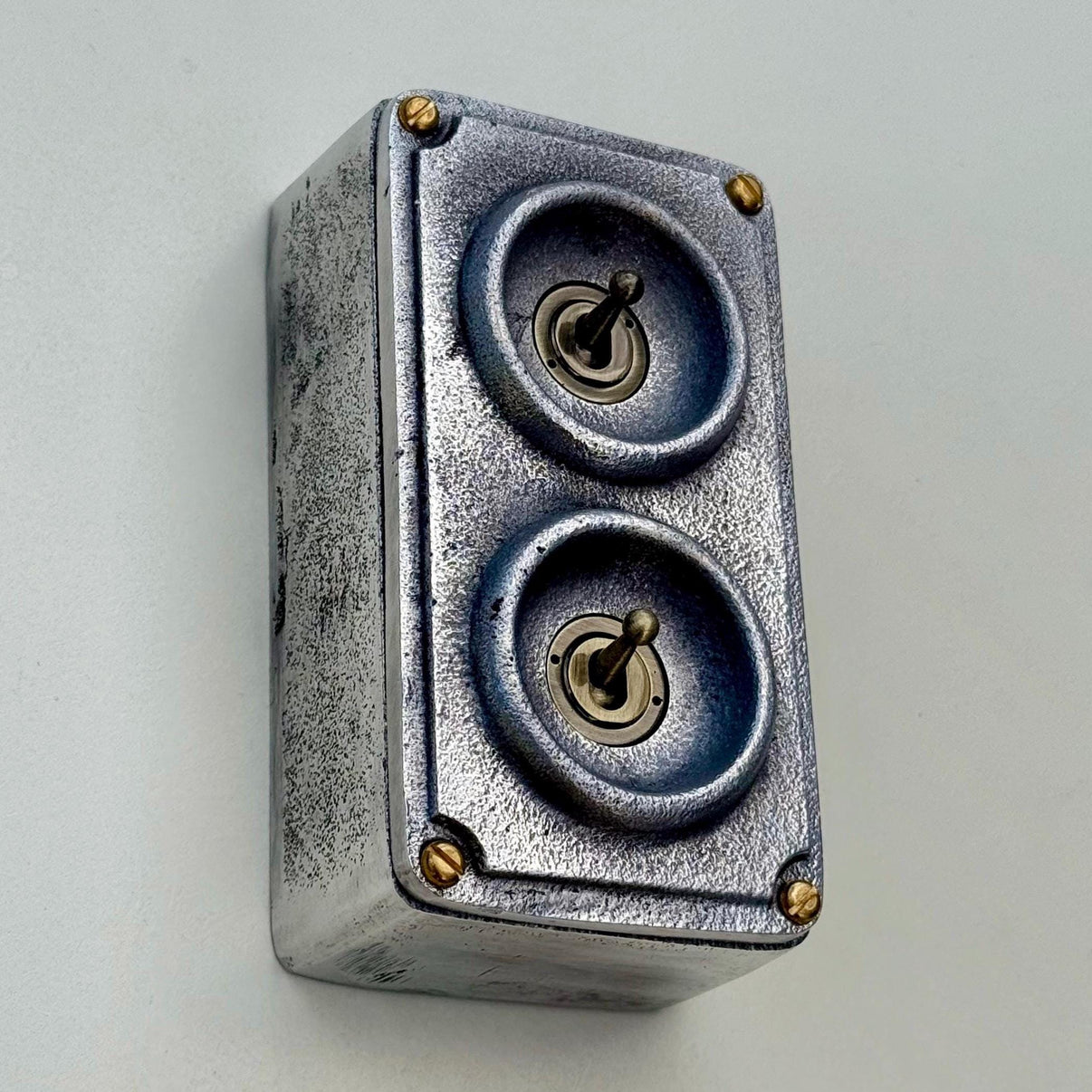 2 Gang Cast Metal Industrial Light Switch | Vintage Toggle Switch ...