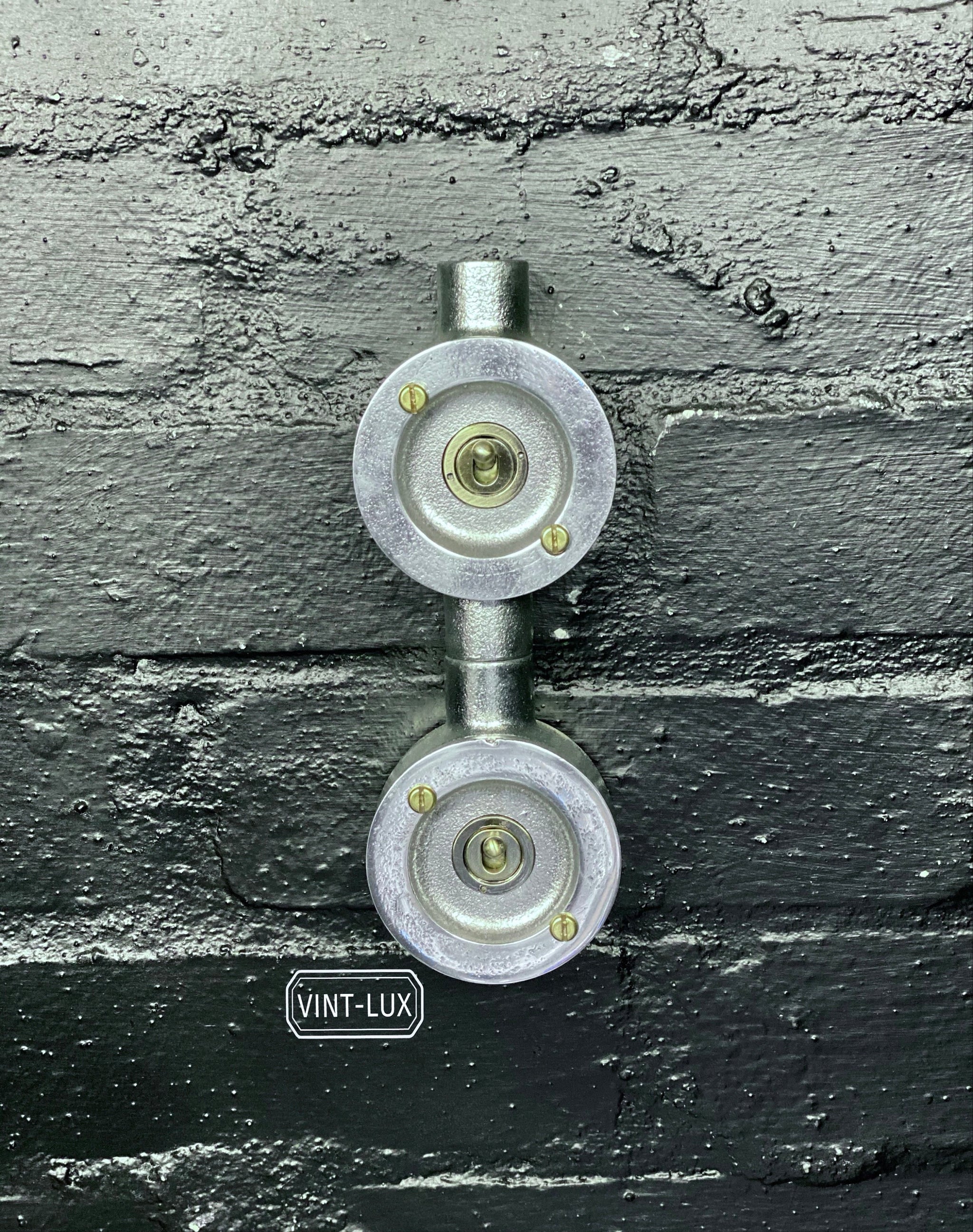 Double Gang Solid Cast Conduit Metal Light Switch Industrial 2 Way - B ...