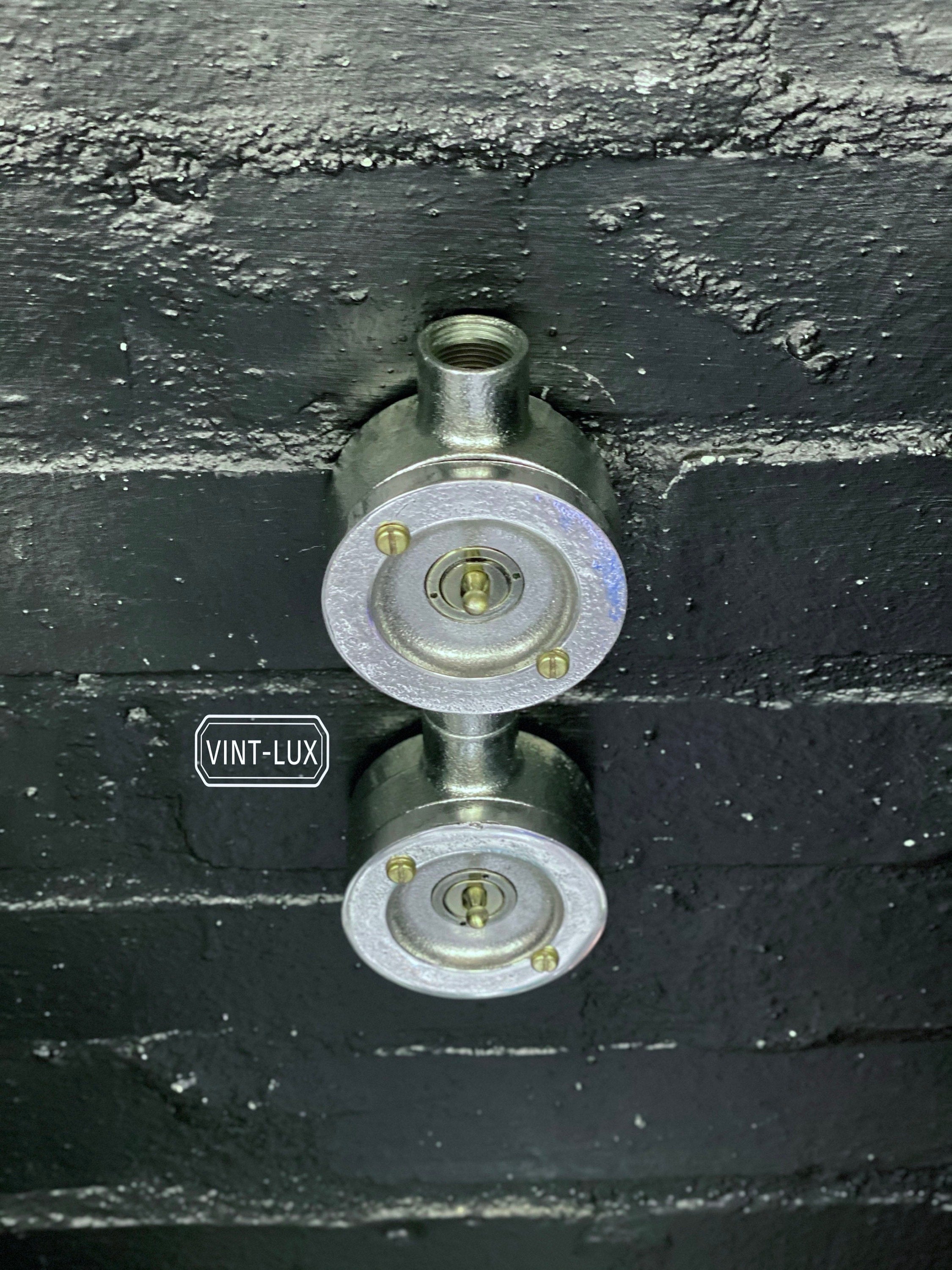 Double Gang Solid Cast Conduit Metal Light Switch Industrial 2 Way - B ...