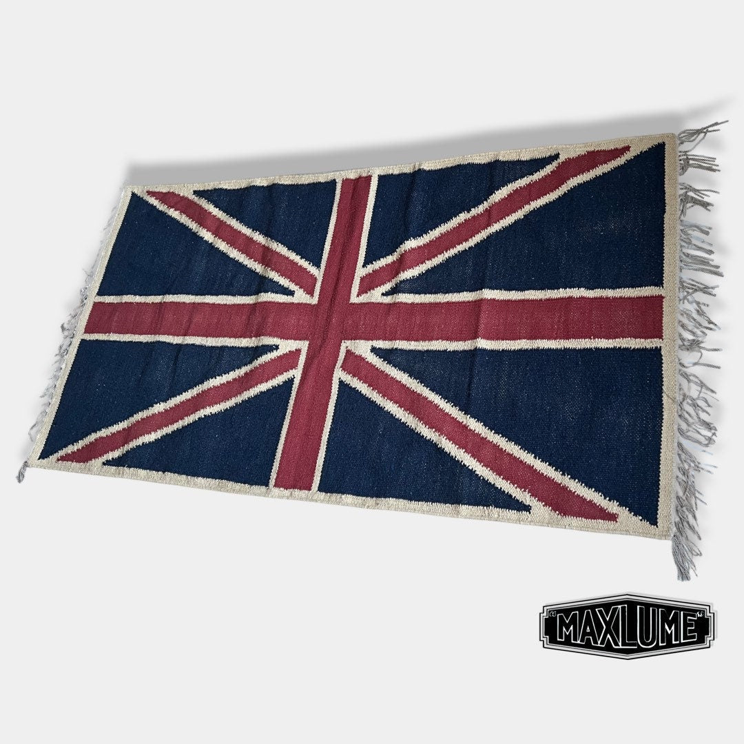Union Jack Rug Handmade Jute British Flag Design knotted Reversible ...